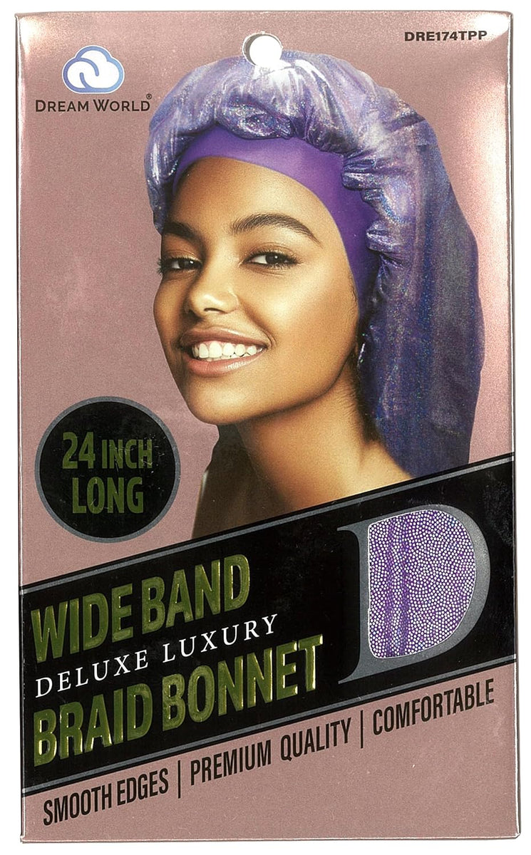 DREAM WIDE BAND EXTRA LONG BRAID BONNET G/PURPLE (DRE174TPP) – Beauty ...