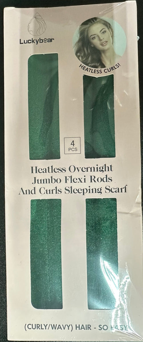 Heatless Hair Curler – Jumbo Velvet Satin Flexi Rods (Black, 4pcs ...