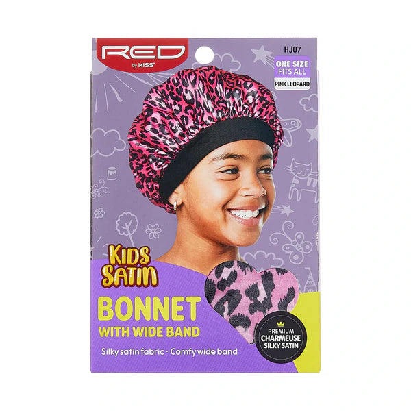 RED Kids Satin Bonnet - Pink Leopard (HJ07) – Beauty and Company Online
